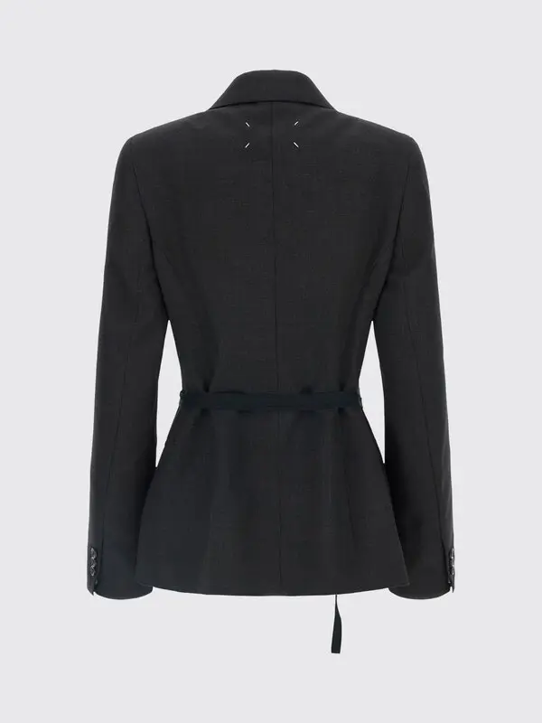 MAISON MARGIELA Short Robe-style Wool Blazer With Peak Lapels And Belt