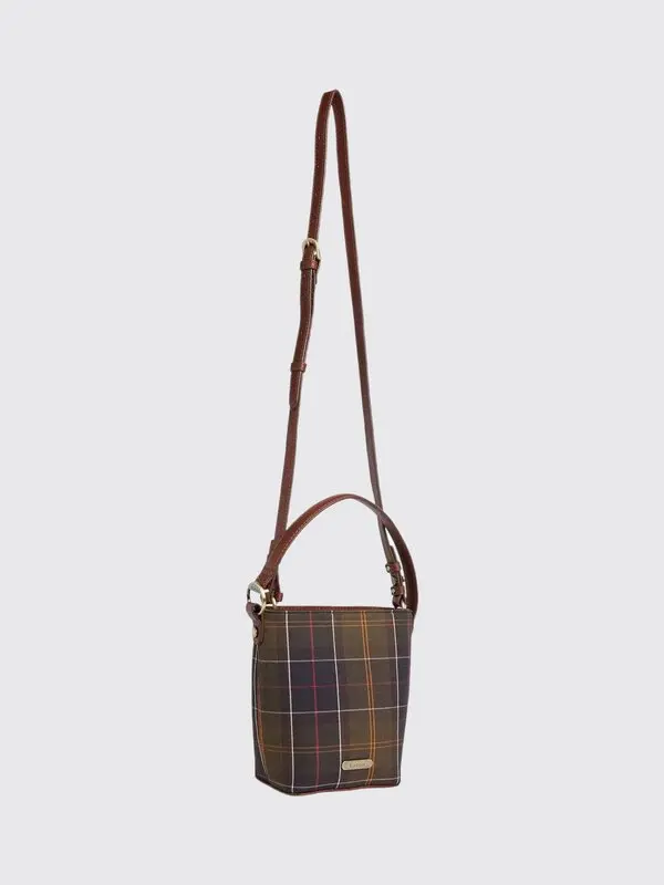 Barbour Tartan Pattern Cotton-blend Mini Tote Bag With Applied Logo