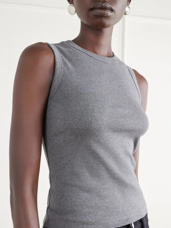 FLORE FLORE Esmé Ribbed Organic Cotton-jersey Tank