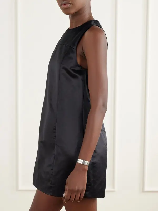 Posse Chester Paneled Cotton And Silk-blend Satin Mini Dress