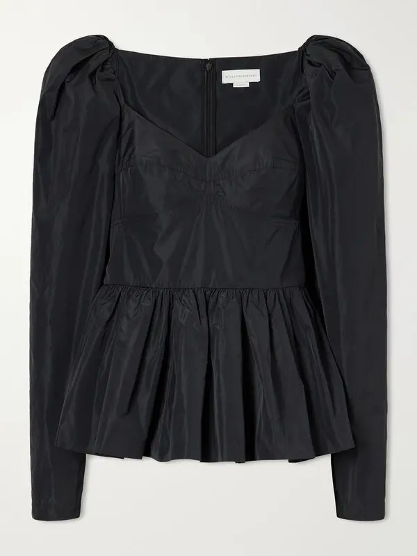 Stella McCartney Peplum Taffeta Blouse - Black