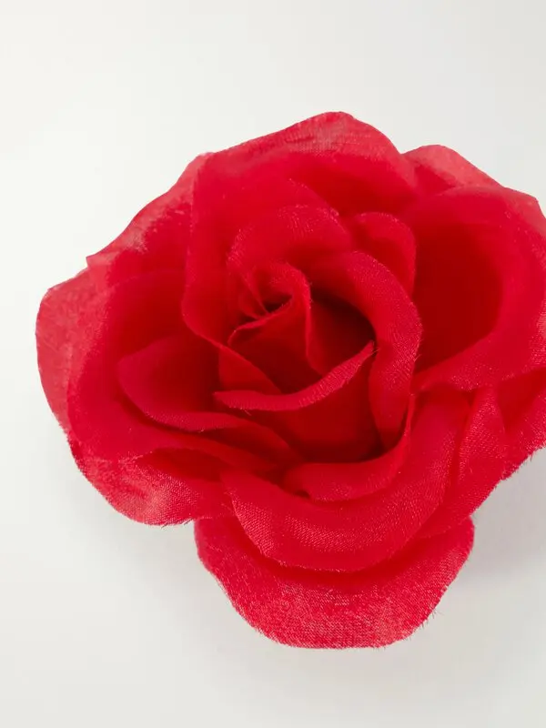 Khaite Frankie Floral-appliqué Silk-chiffon Brooch
