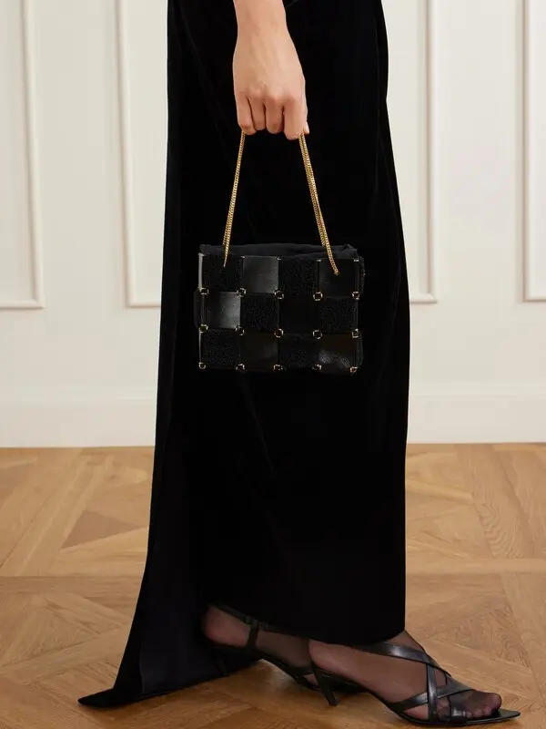 Khaite Emma Mini Leather And Suede Shoulder Bag