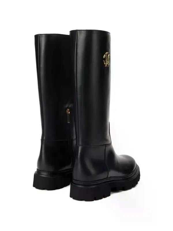 Roberto Cavalli Logo-plaque Leather Boots