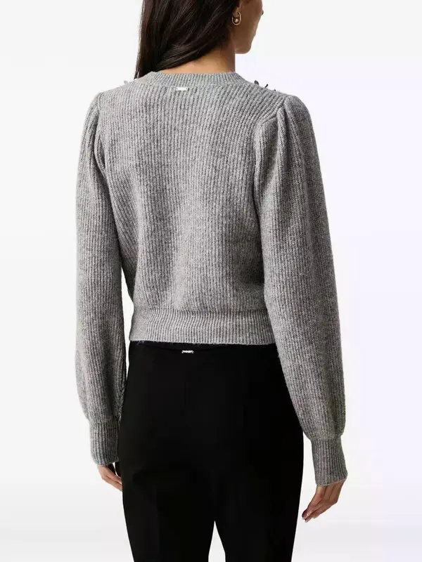 FRACOMINA Sequin-embellished Puffed-sleeve Cardigan