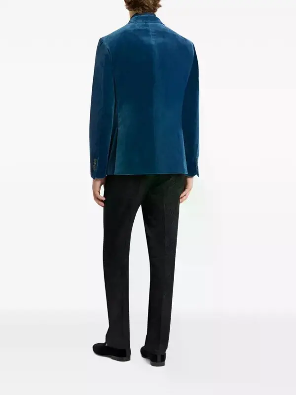 Etro Single-breasted Plain-coloured Cotton Velvet Jacket