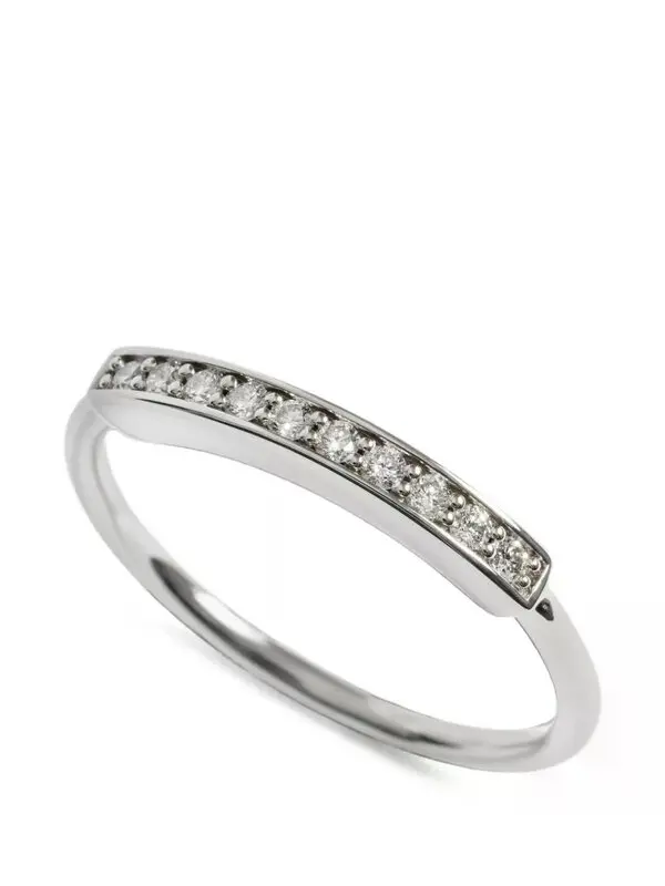 Monica Vinader Mv Linear™ Pavé Diamond Stacking Ring - Silver