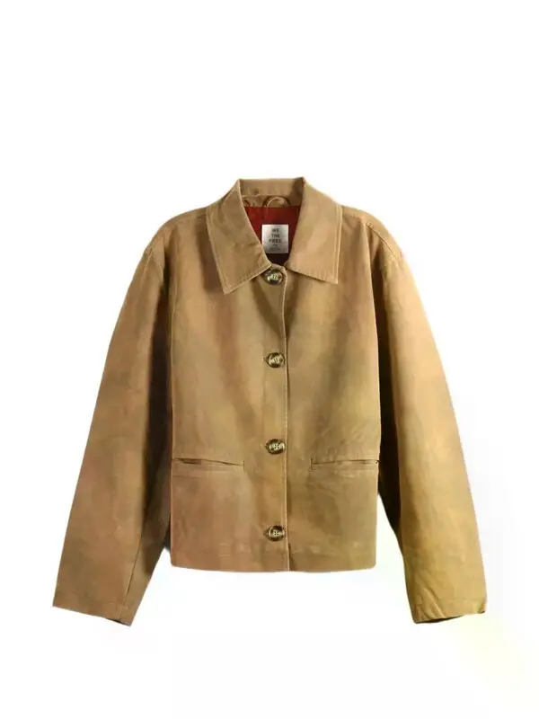 Free People Hera Button-front Leather Jacket