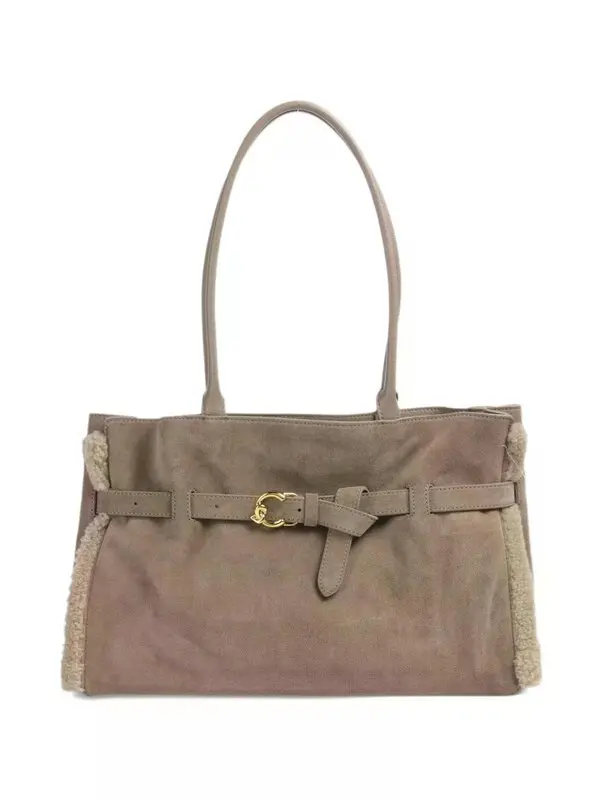 COCCINELLE Sabine Shearling-trim Buckled Shoulder Bag