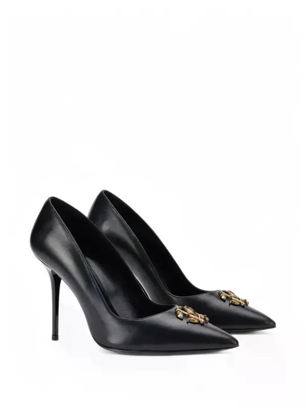 Roberto Cavalli Rc Monogram Leather Pumps