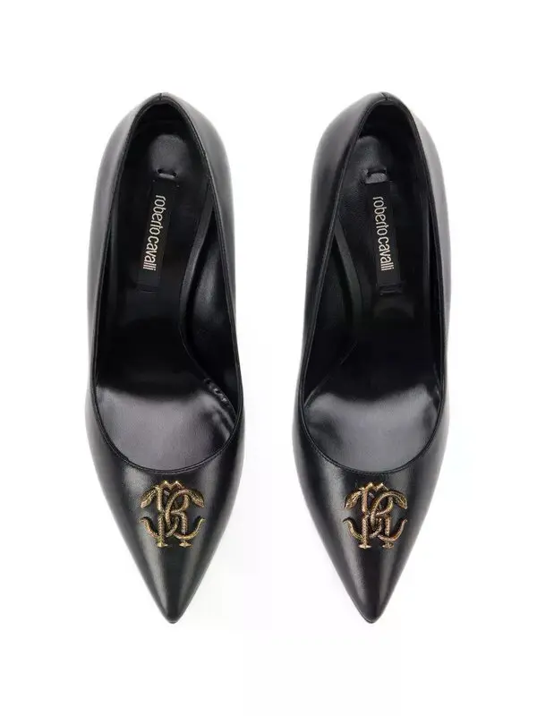 Roberto Cavalli Rc Monogram Leather Pumps
