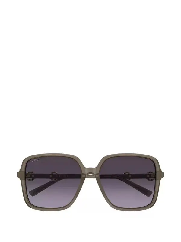 Gucci Horsebit Square-frame Sunglasses - Grey