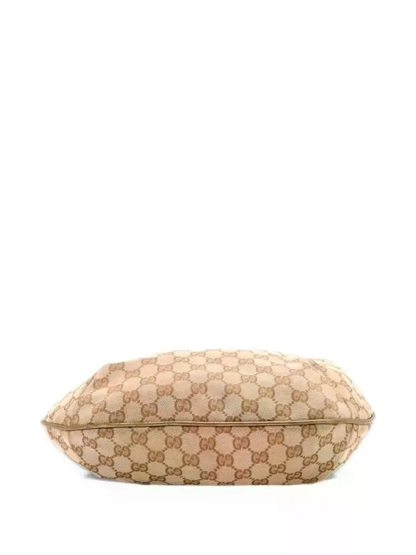 Gucci Saddle Zip Messenger Bag Gg Canvas With Leather Medium Crossbody Bag