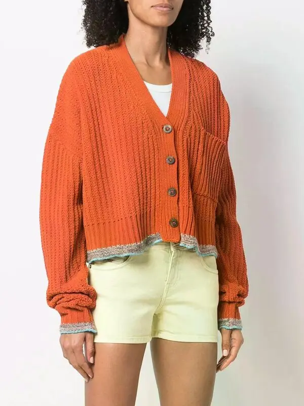 DIESEL® Ribbed Button-up Cardigan