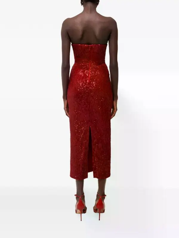 NISSA Sequin Tulle Insert Maxi Dress
