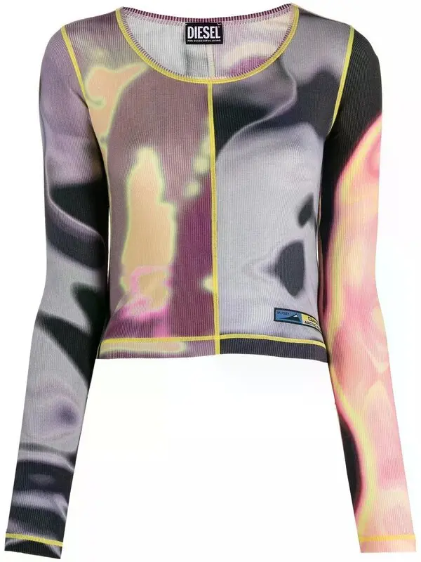 DIESEL® Graphic-print Long-sleeved T-shirt