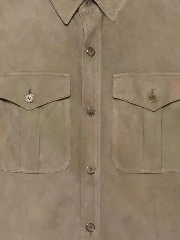 Ralph Lauren Suede Button-front Shirt