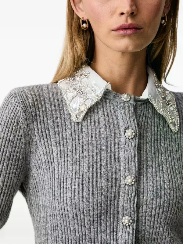 SILVIAN HEACH Cable-knit Embellished Cardigan
