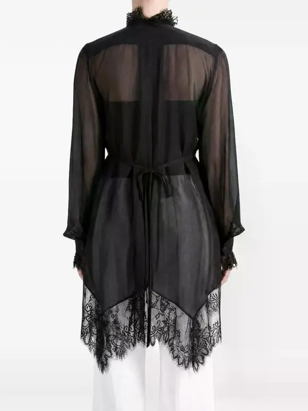 ANN DEMEULEMEESTER Barah Lace-trim Ruffled Shirt