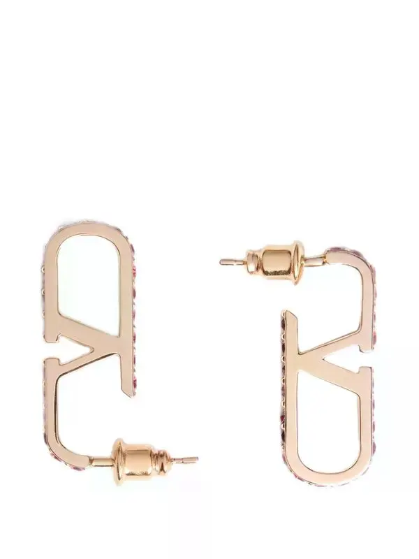 Valentino Garavani Vlogo Signature Earrings In Metal With Swarovski® Crystals - Gold