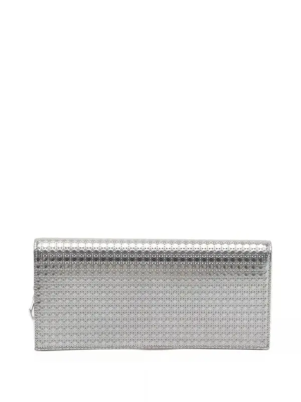 Dior Lady Microcannage Clutch Bag - Silver
