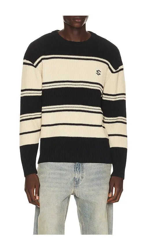 STUDENTS GOLF Palmdale Stripe Knit Crew Sweater - Multi