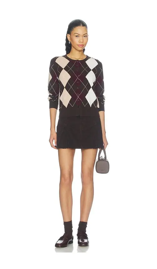 W. CASHMERE Honey Argyle Cardigan