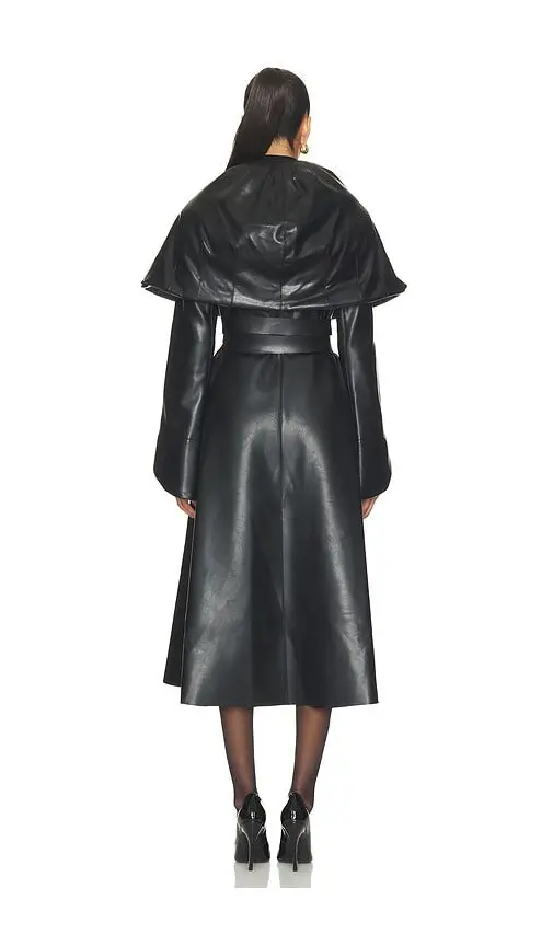 Norma Kamali Shawl Collar Peplum Coat