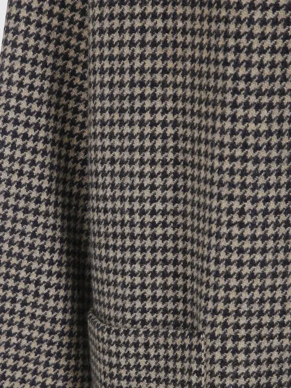 DANIELA GREGIS Houndstooth Wool Single-breasted Short Coat
