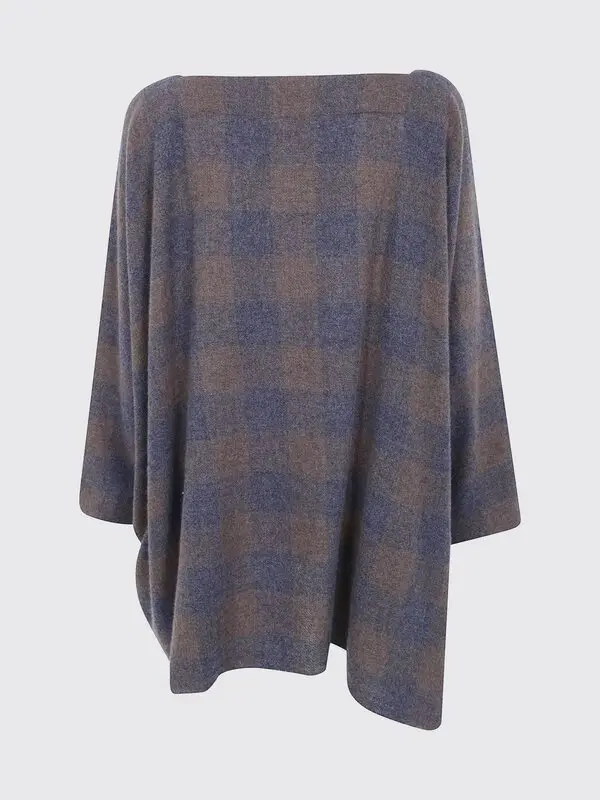 DANIELA GREGIS Check Pattern Cashmere Sweater With A Boat Neckline