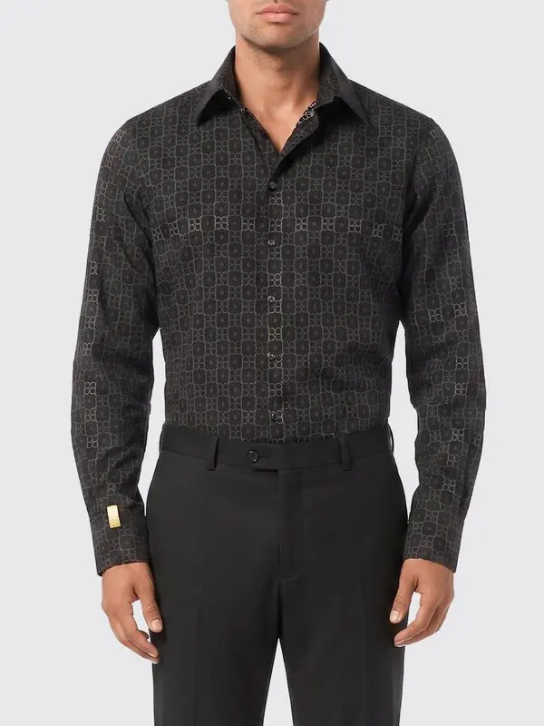 BILLIONAIRE Monogram Silk Shirt - Navy