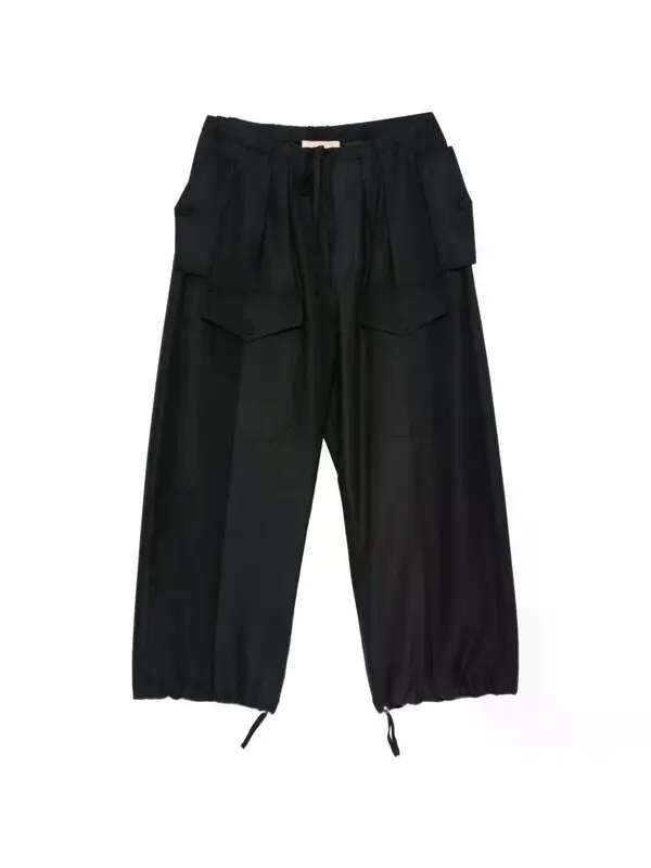 Plan C Drawstring-waist Cargo Pants - Blue