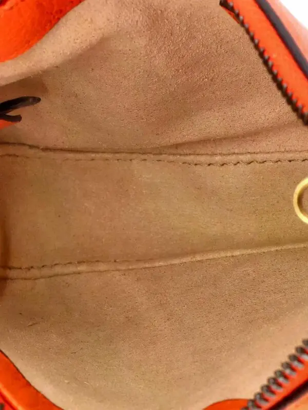 Gucci Aphrodite Leather Mini Shoulder Bag - Orange