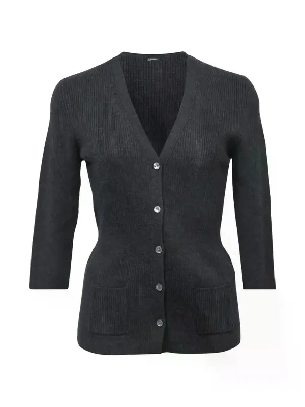 JIL SANDER Ribbed V-neck Cardigan