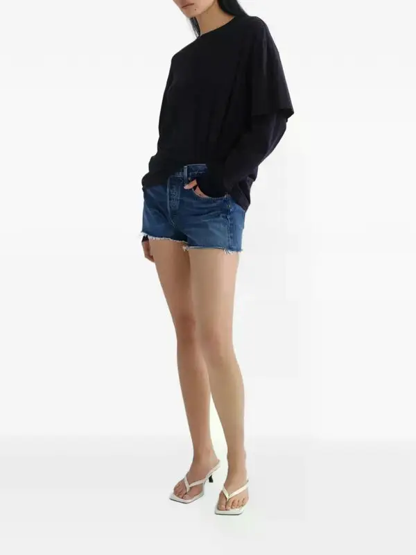 AGOLDE Parker Vintage Raw-cut Denim Shorts