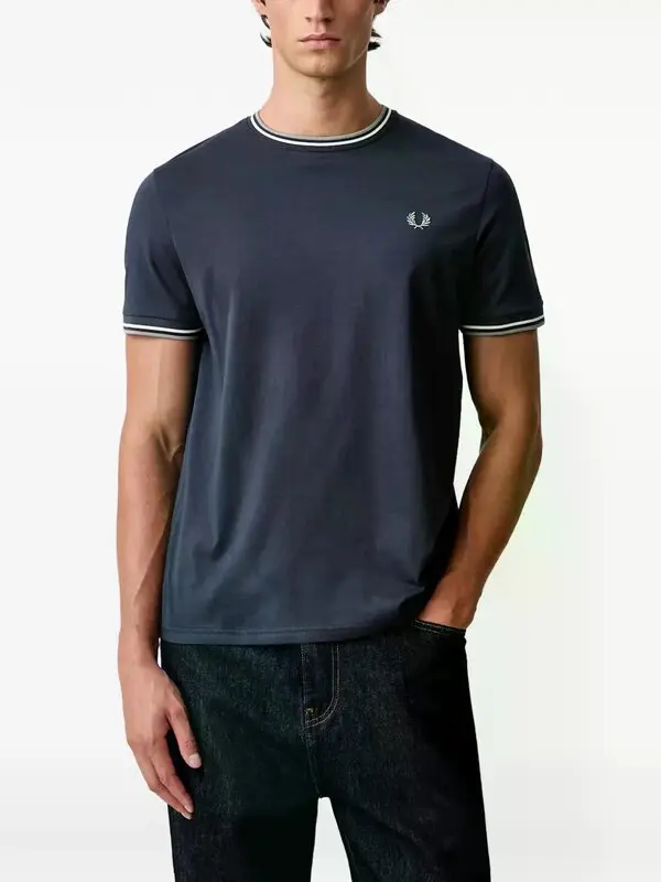 Fred Perry Embroidered-logo Tipped T-shirt