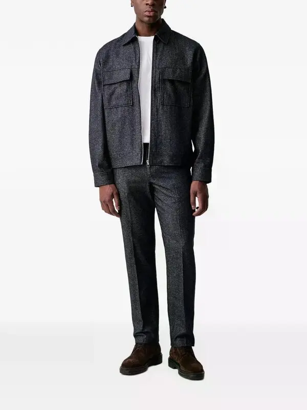 Paul Smith Flannel Pressed-crease Trousers - Blue