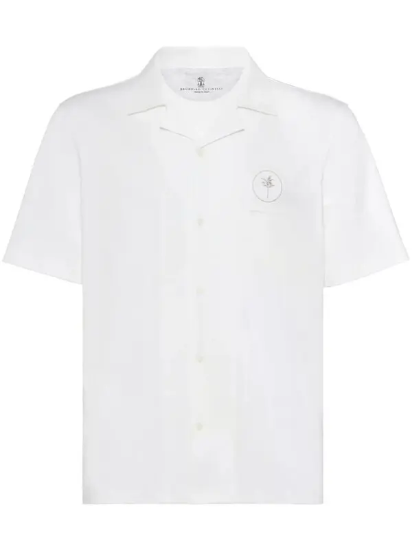 Brunello Cucinelli Logo-print Cotton Shirt