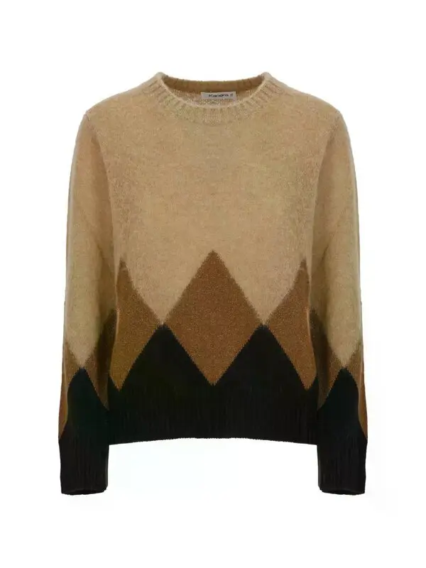 KANGRA Argyle Metallic-thread Sweater