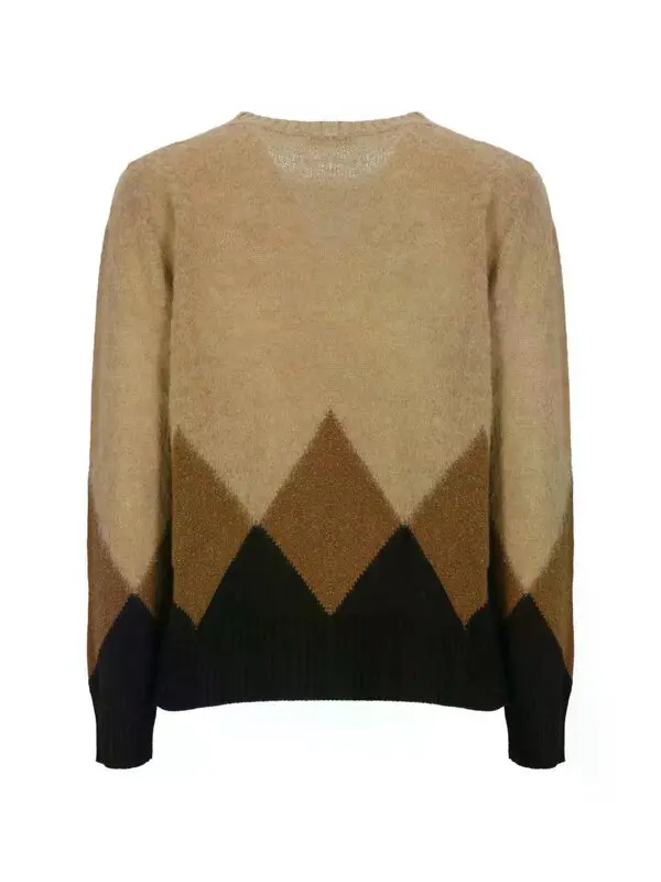 KANGRA Argyle Metallic-thread Sweater