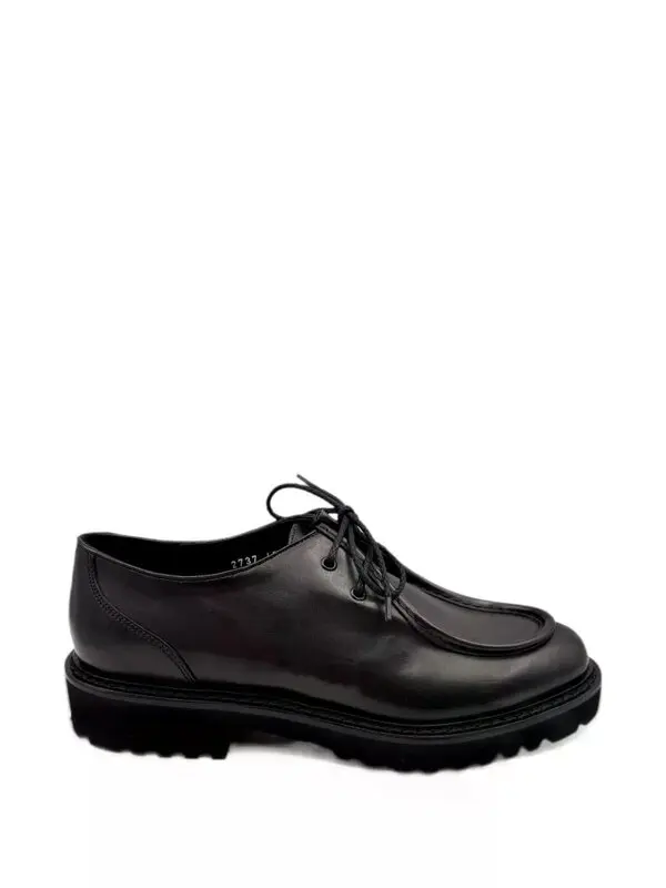 DOUCAL'S Apron-toe Round-toe Derby Shoes - Black