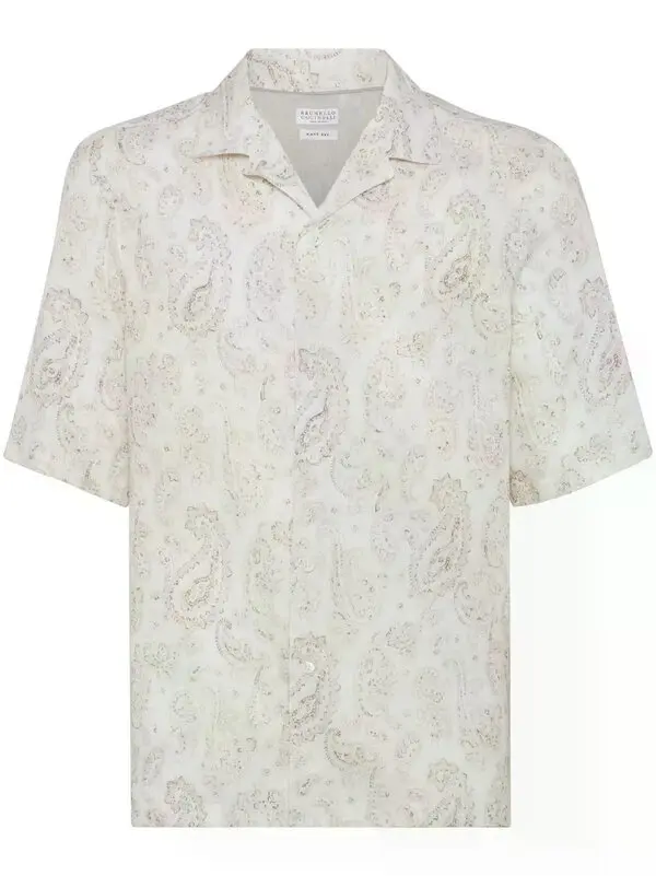 Brunello Cucinelli Paisley-print Linen Shirt