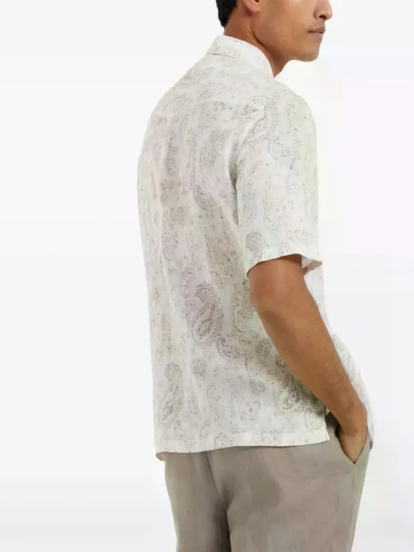 Brunello Cucinelli Paisley-print Linen Shirt