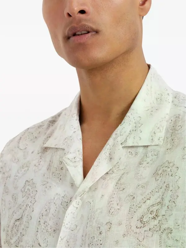 Brunello Cucinelli Paisley-print Linen Shirt