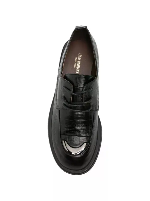 LINDA BAUMANN Crocodile-effect Lace-up Loafers