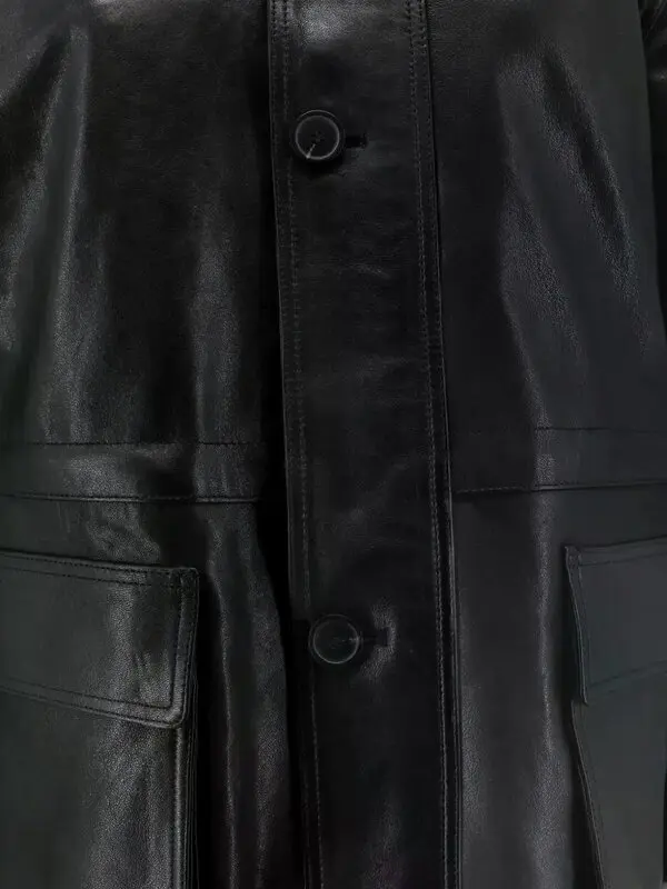 ARMA Maeve Button-up Leather Jacket - Black