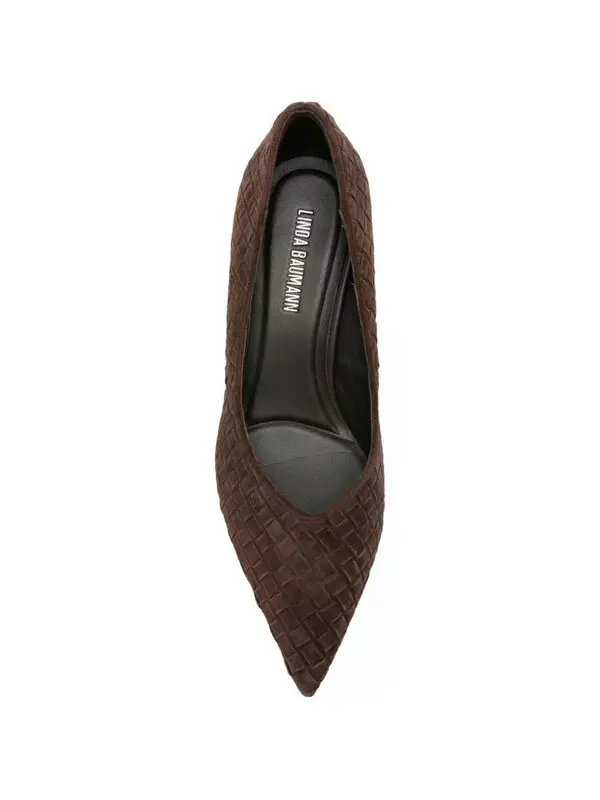 LINDA BAUMANN Woven Pointed-toe Pumps