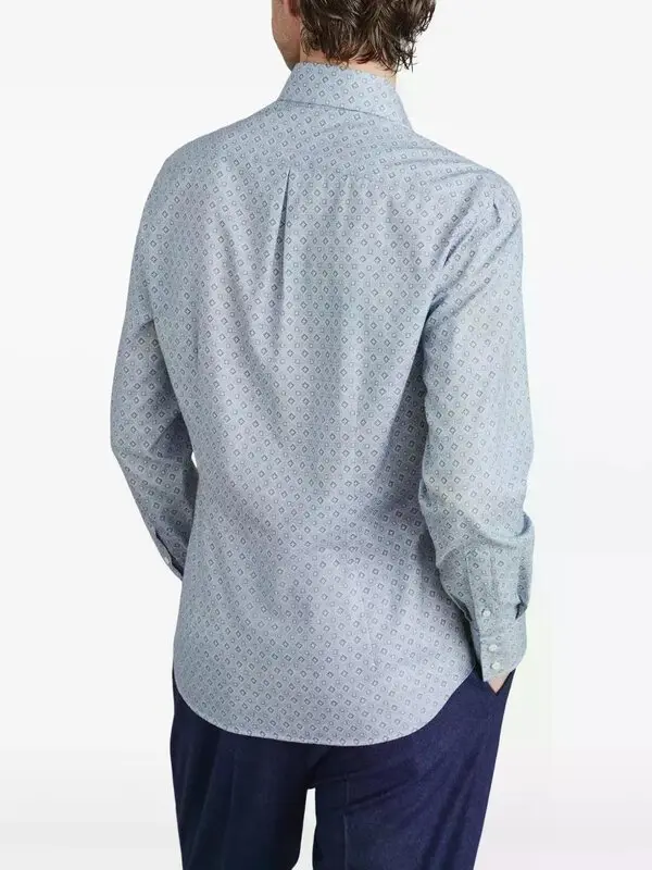 Brunello Cucinelli Geometric-pattern Cotton Shirt