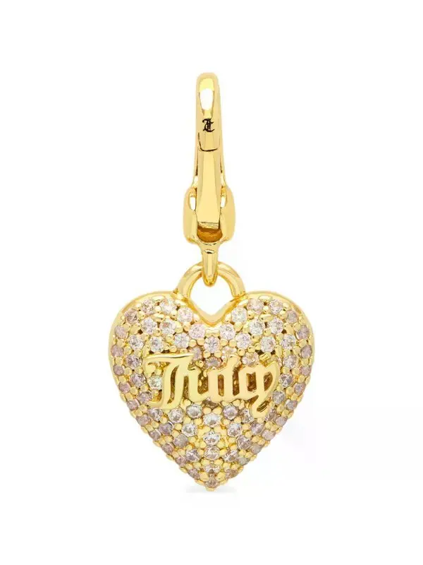 Juicy Couture Crystal-embellished Heart Charm Necklace - Gold