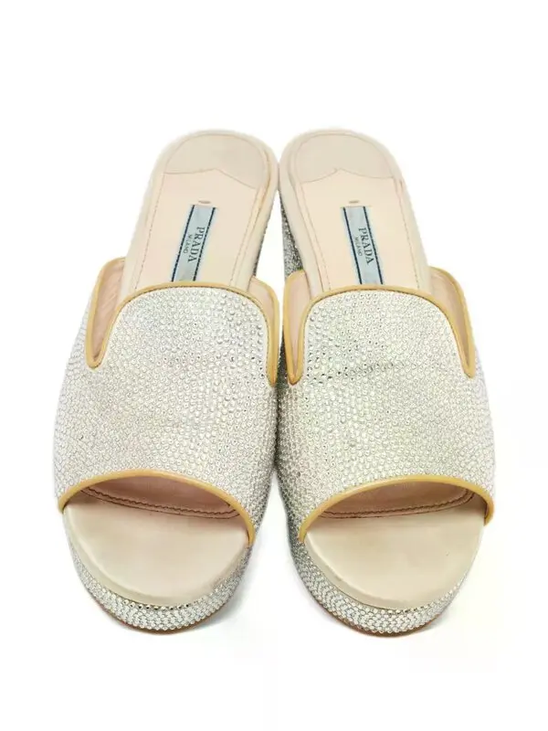 Prada Crystal-embellished Wedge Sandals